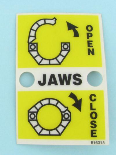 JAWS OPEN/CLOSE LABEL – Mcelroyparts.com